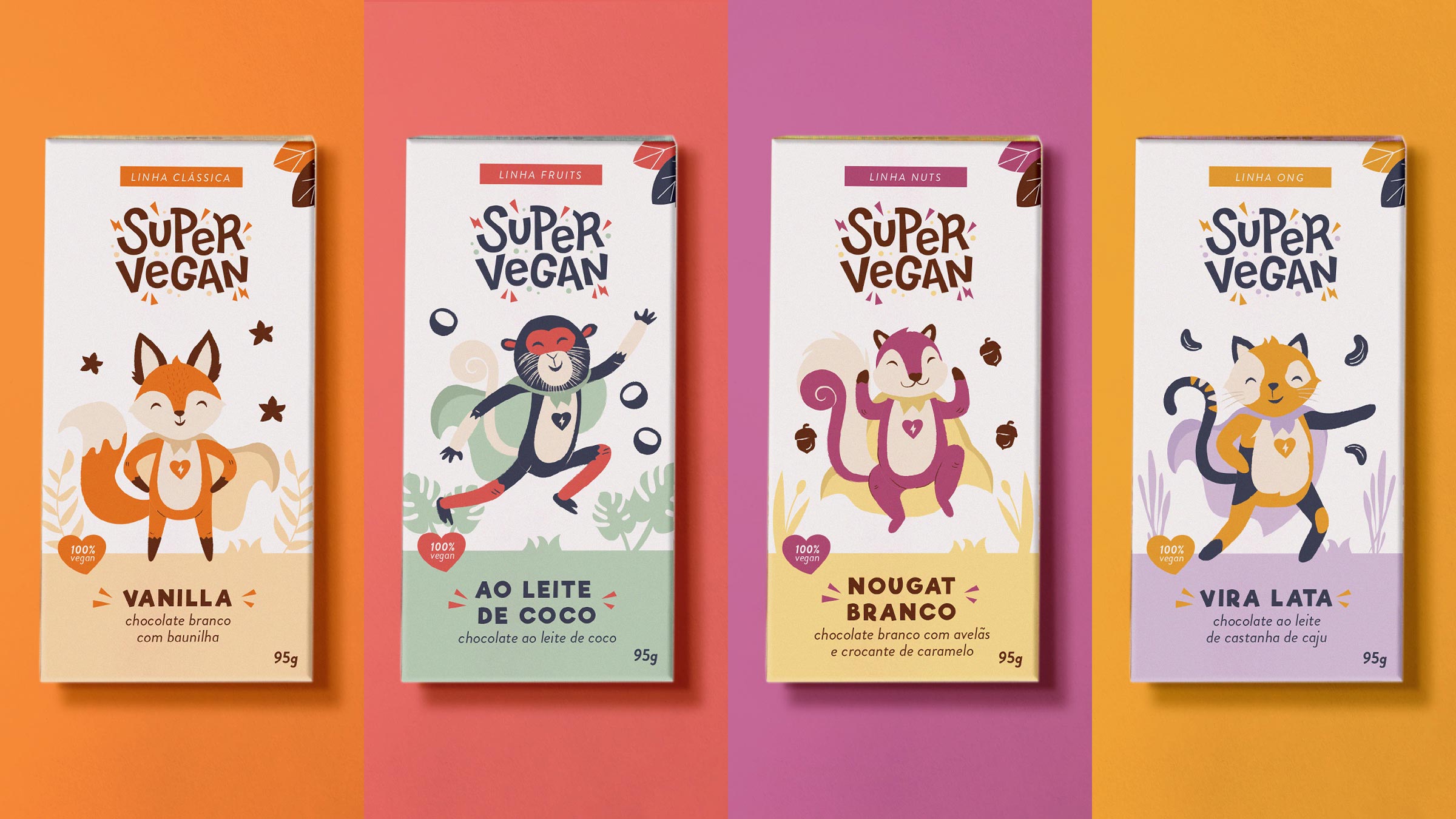 Branding e Marca para os Chocolates Super Vegan - Carinhas